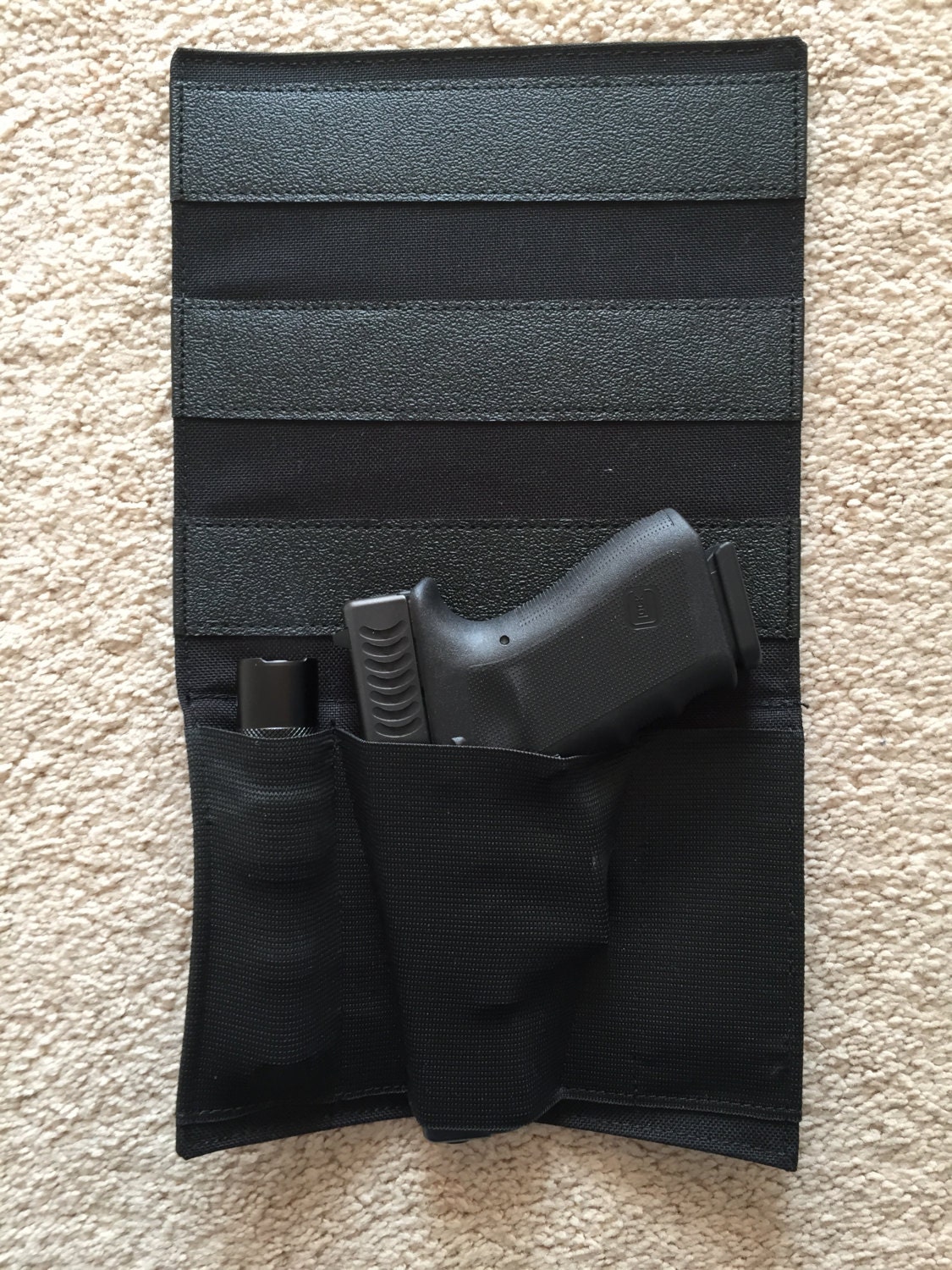Bed Gun Holster Rack Bedside Mattress Couch Tactical Gun 2 Magazine ...