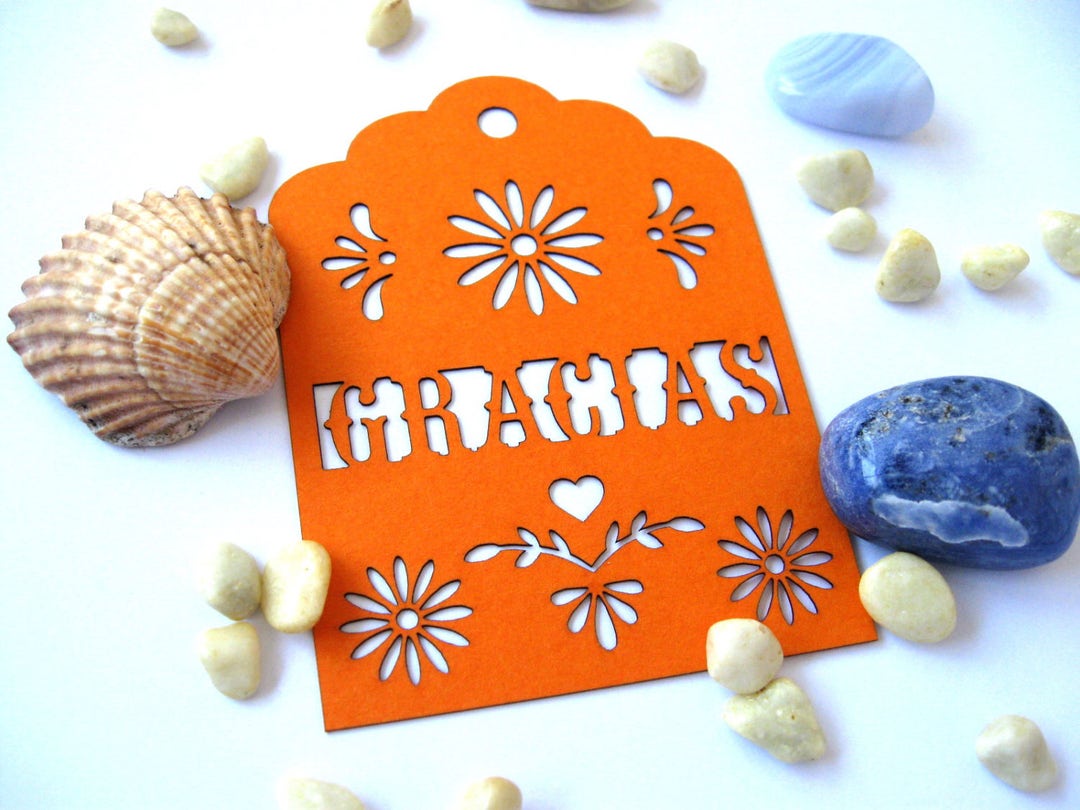 Gracias Papel Picado Favor Tags: Mexican Fiesta Wedding - Etsy