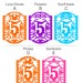 White Table Numbers in Papel Picado Style With Metallic Look and Love ...