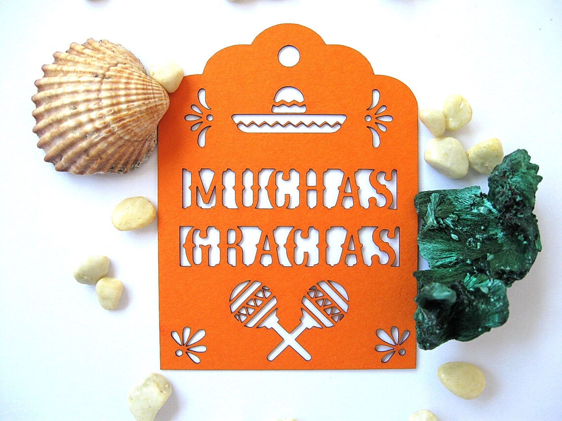 Mexican fiesta party decorations Maracas tags Papel Picado | Etsy