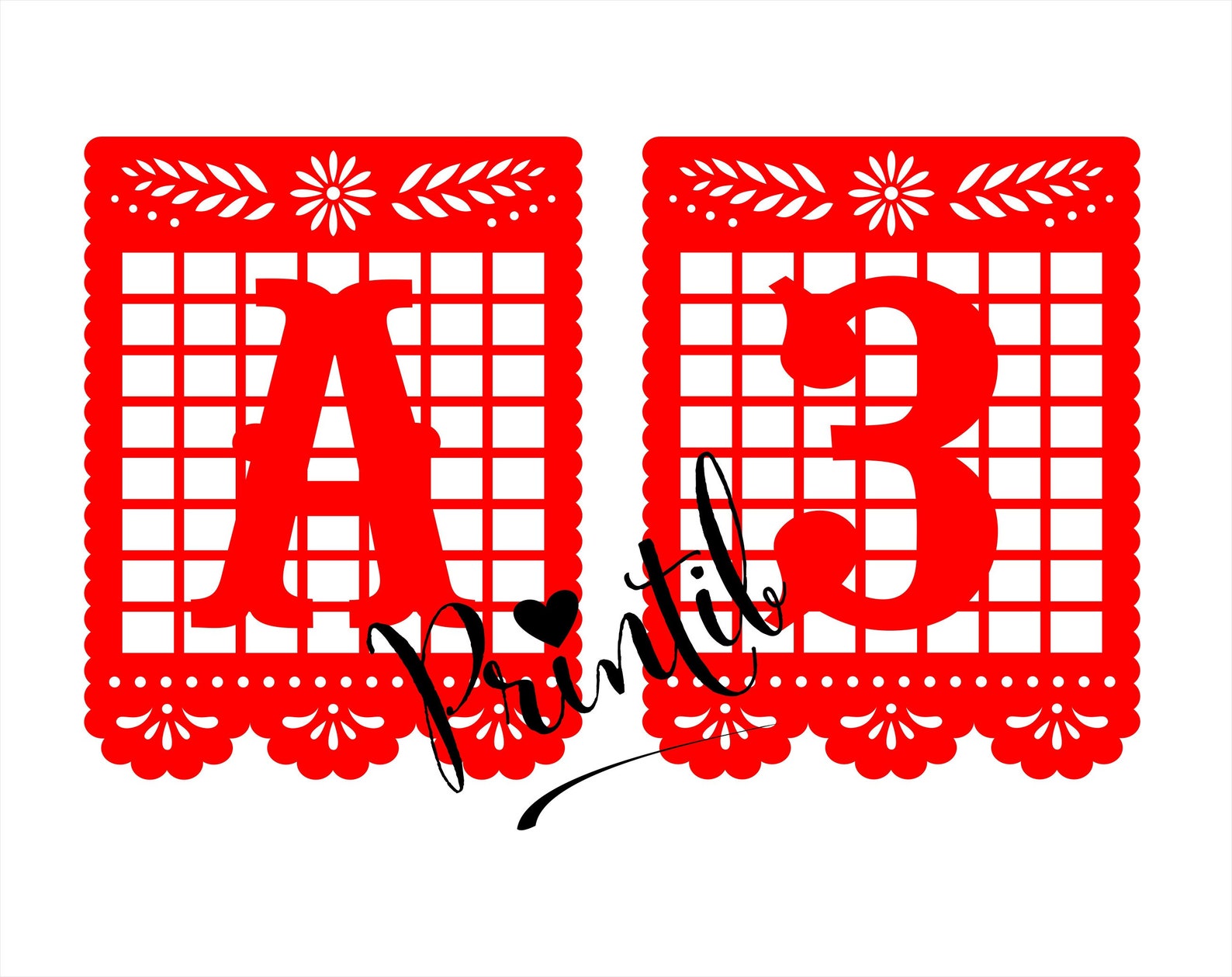 Papel Picado Alphabet SVG File for Cutting Papel Picado | Etsy