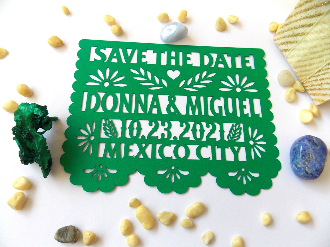 Papel Picado Save the Date: Mexican Fiesta Theme Cards - Etsy