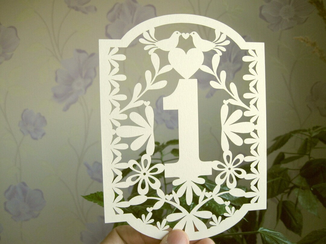 Ivory Table Numbers Cream, Cream Papel Picado Numbers, Metallic Ivory ...