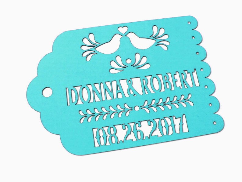 Turquoise Maracas Tags Papel Picado Mexican Wedding Custom | Etsy