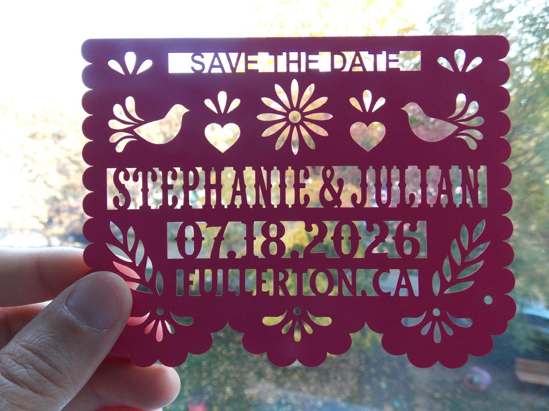 Papel Picado Save the Date, Mexican Wedding Invitation, Spanish Invite ...