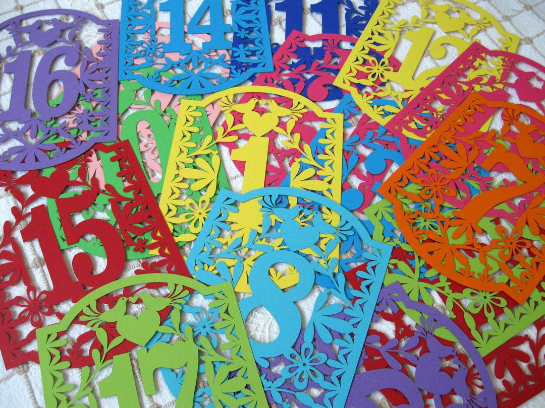 Papel Picado Numbers, Mexican Wedding, Colorful Mexican Fiesta, Bright ...