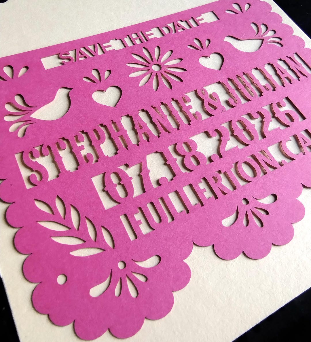 Save the Date in Papel Picado Mexican Wedding Style With Love Birds - Etsy