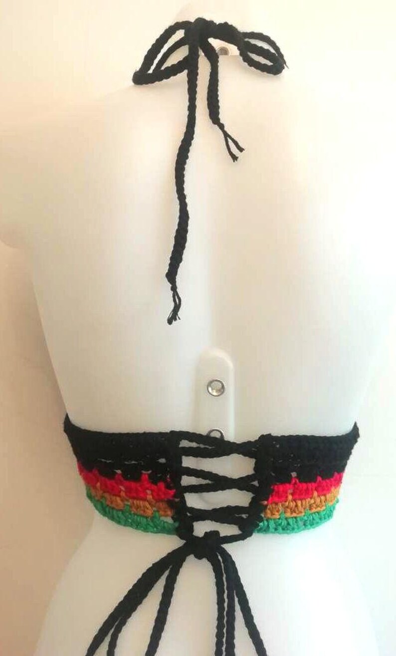 Handmade Crochet Rasta Crop Top: Festival Reggae Bralette - Etsy