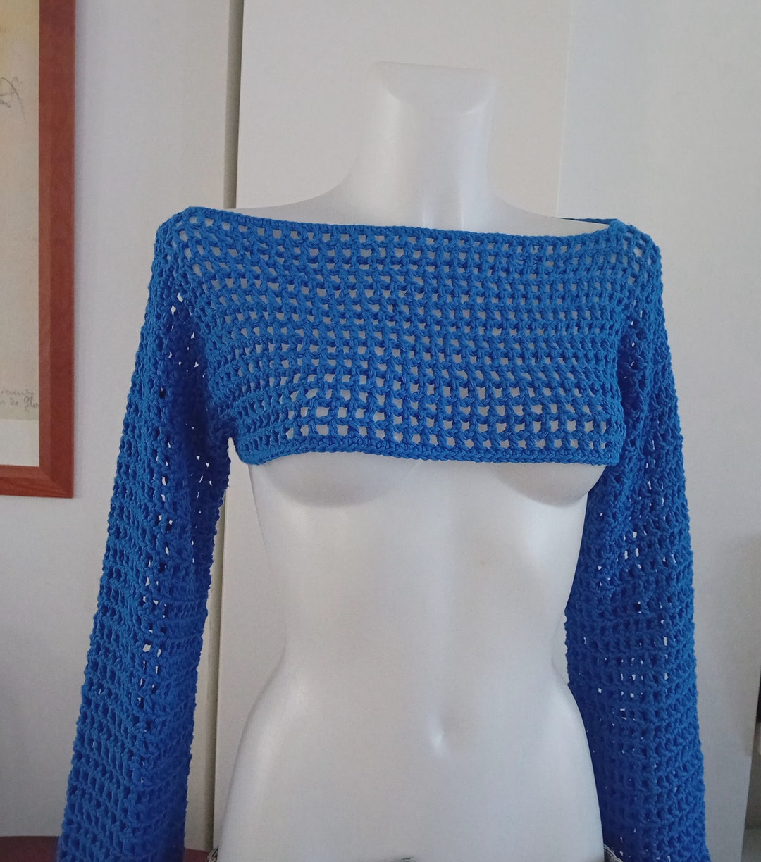 Crochet Top Crochet Mesh Top T For Her Mesh Top Crochet Top Crochet Crop Top Crochet Shrug