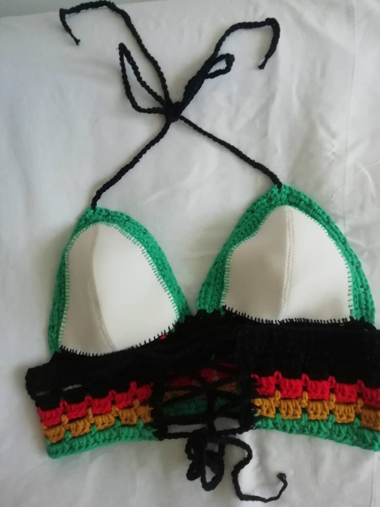 Crochet Top Crochet Rasta Top Crochet Bralette Rasta Crochet Top ...