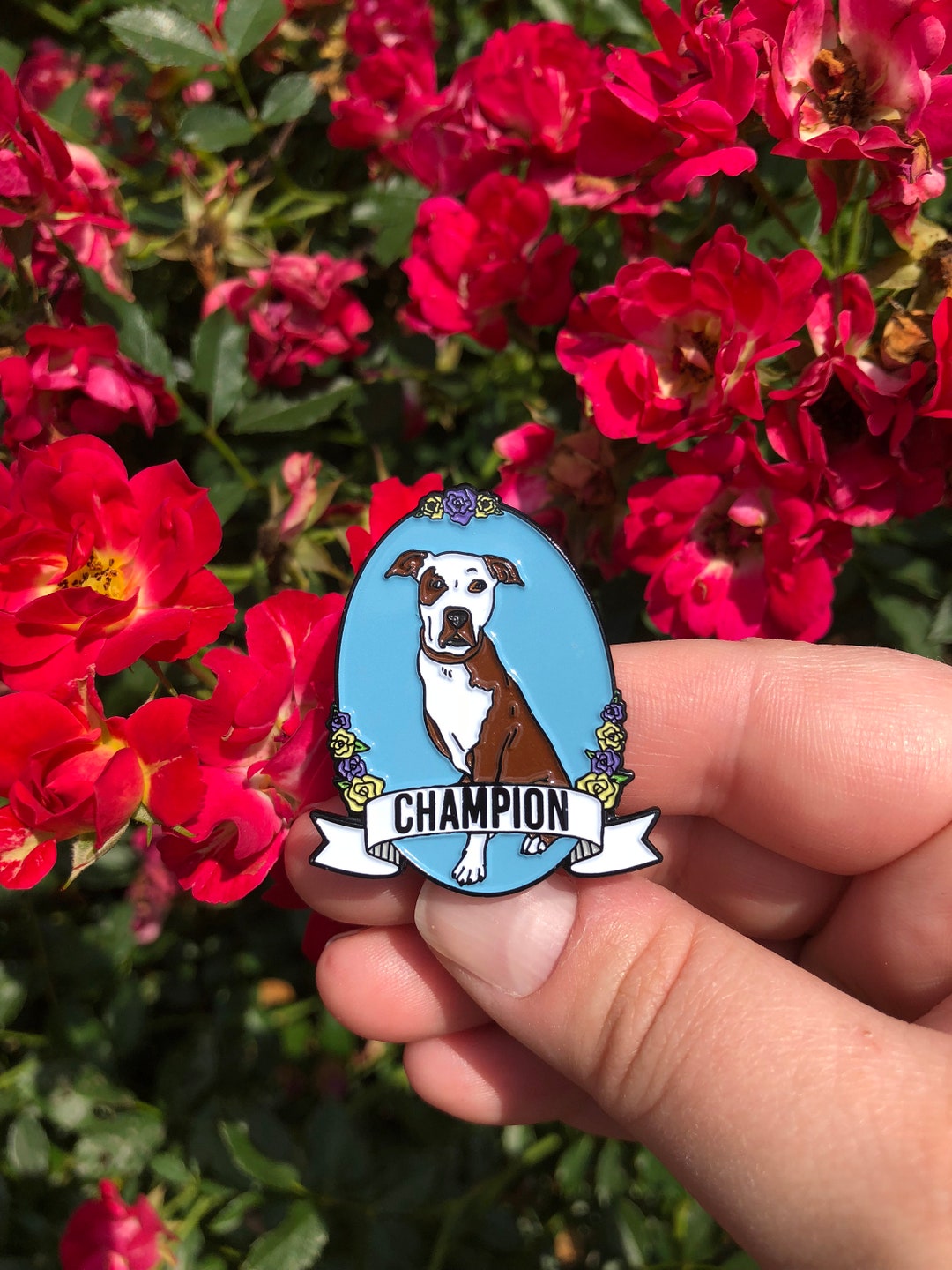 Champion Pin, Parks and Recreation Pin, Floral Pin - Etsy