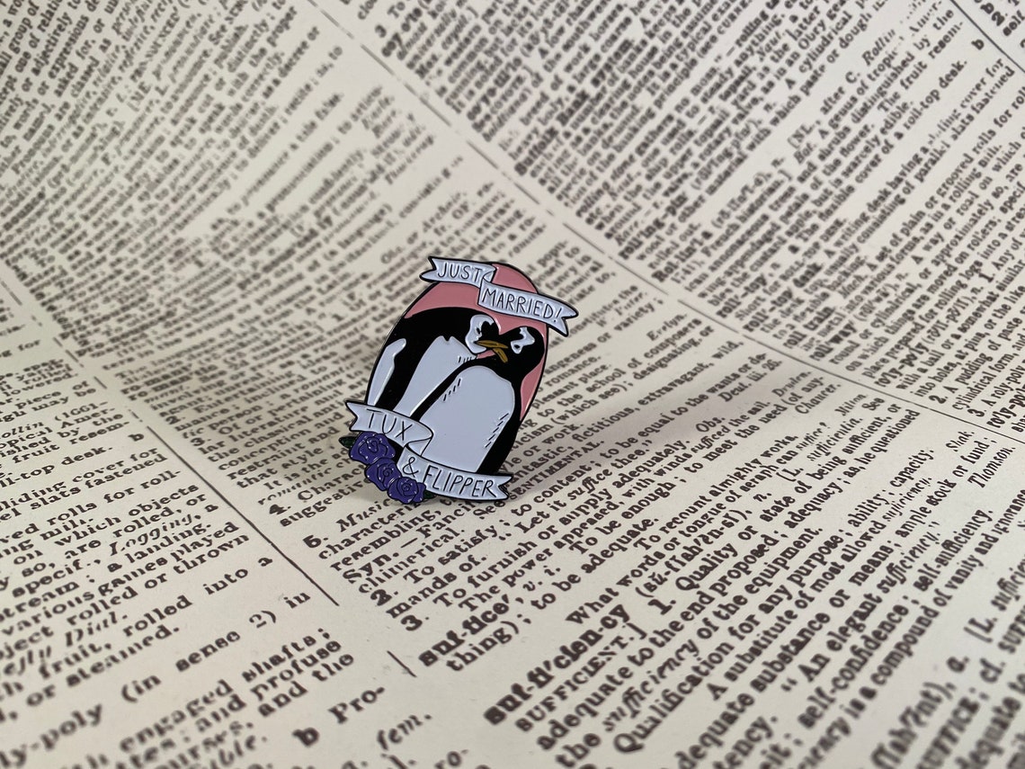 Tux & Flipper Pin Parks and Recreation Pin Floral Pin - Etsy