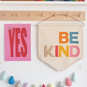 Be Kind Banner, Wall Hanging in Custom Colours - Etsy