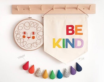 Be Kind Banner Wall Hanging in Custom Colours | Etsy