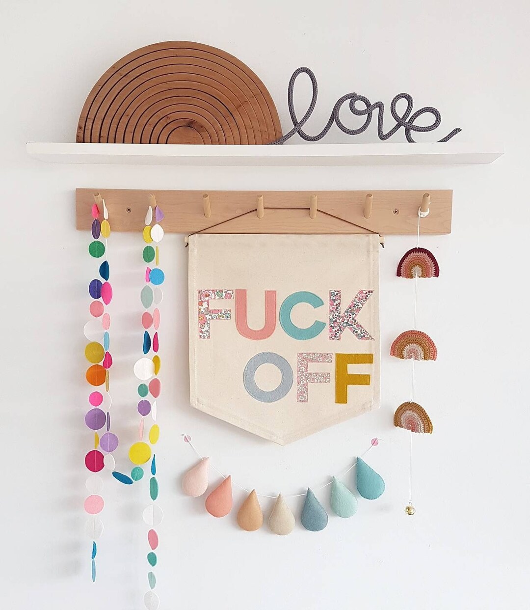 Fuck off Banner, Wall Hanging. in Custom Colours. - Etsy