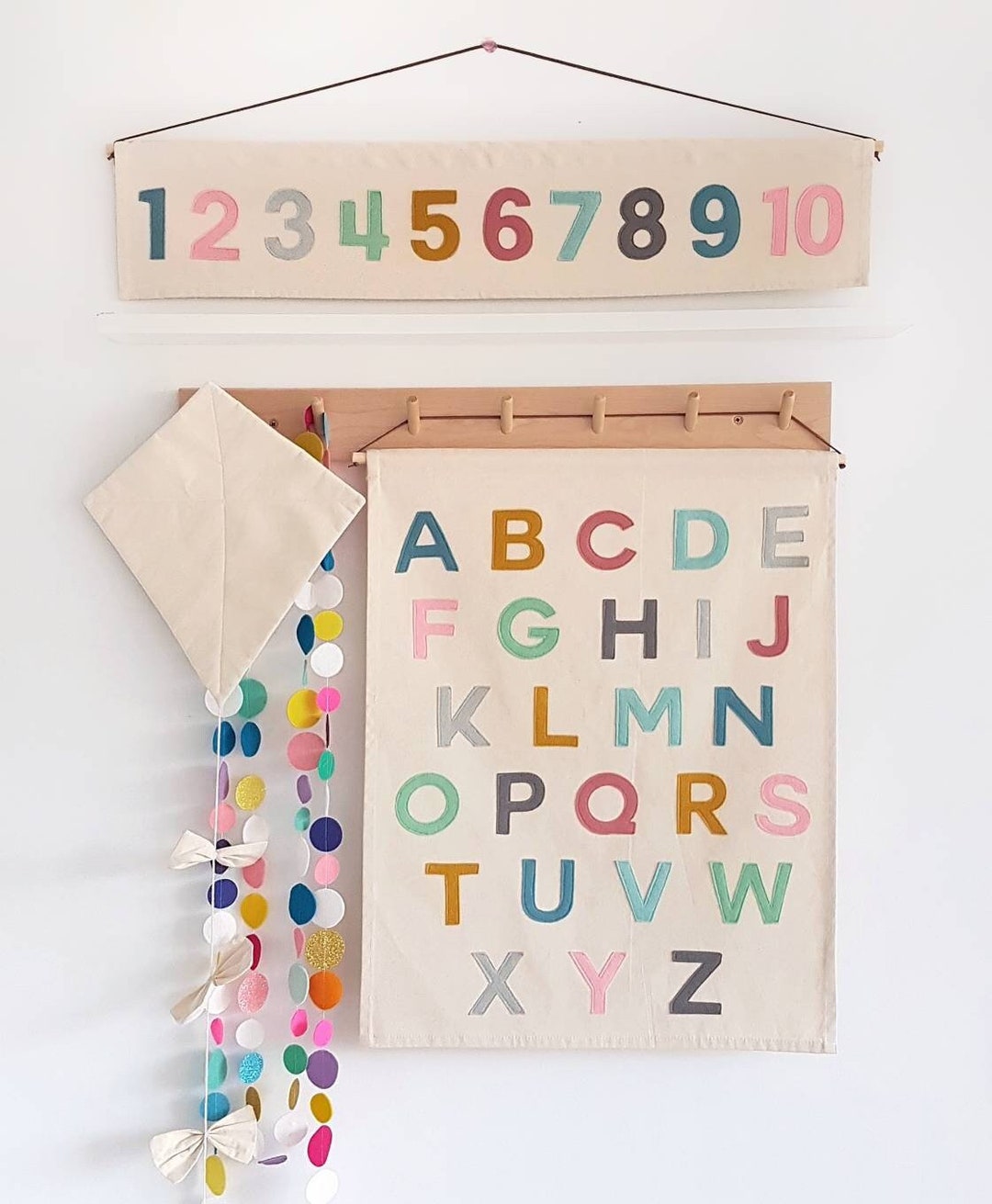 2 Banner Listing... 1-10 Number Banner and Alphabet Banner, Wall ...