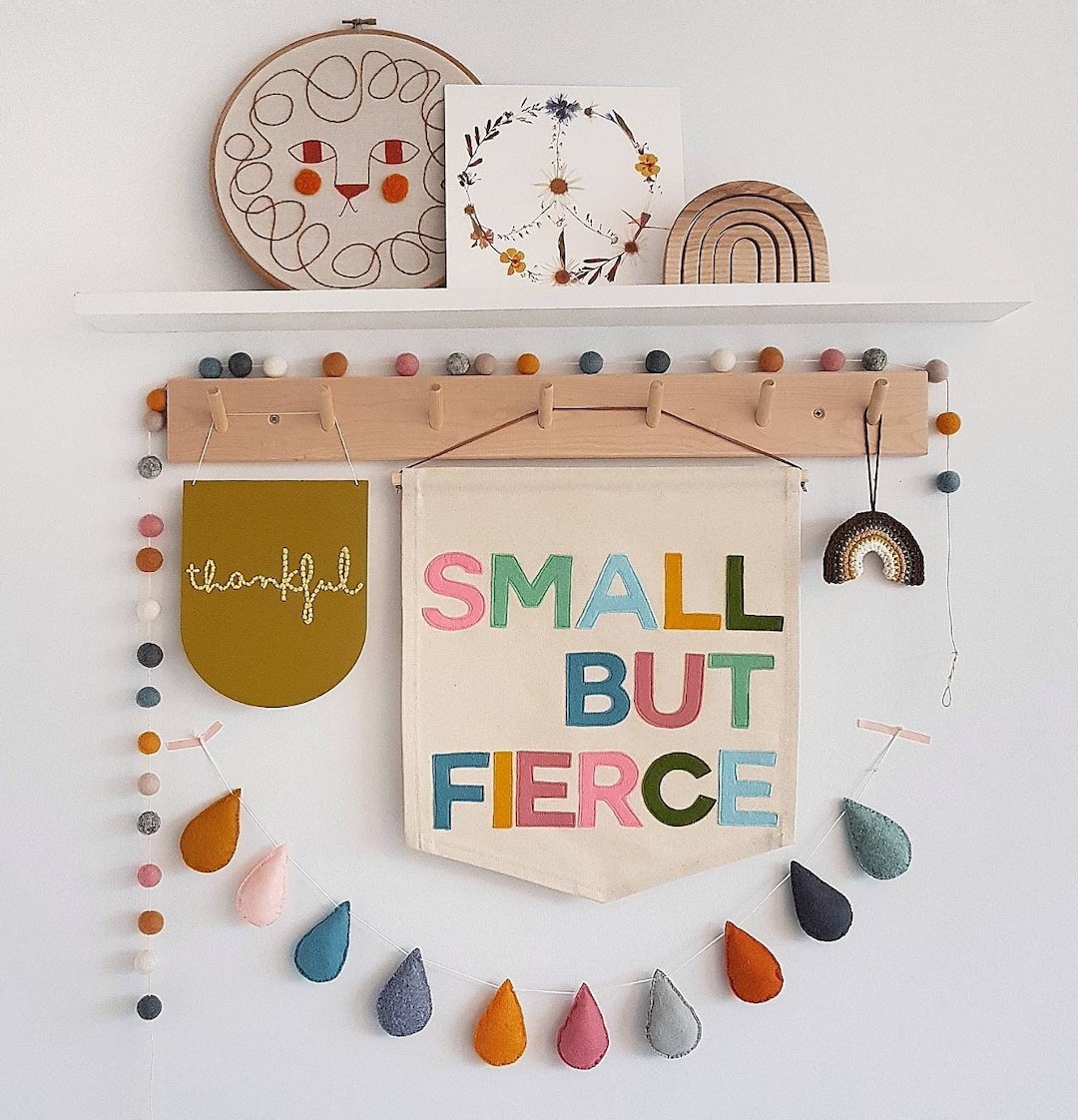 Small but Fierce Banner, Wall Hanging in Custom Colours - Etsy UK