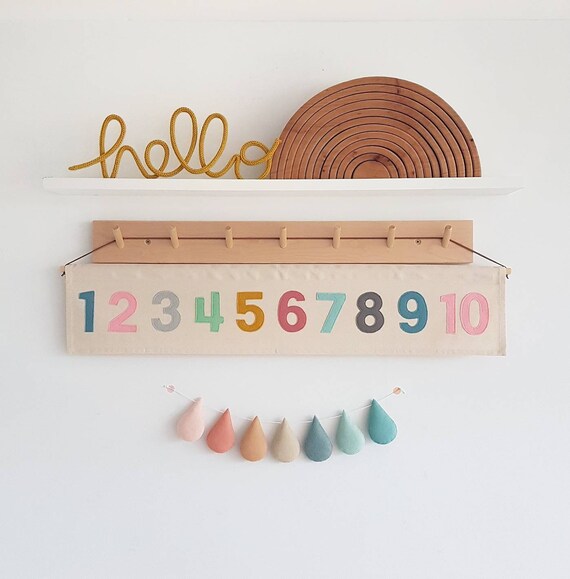 1-10 Number Banner Wall Hanging in a Choice of Rainbow Bright - Etsy