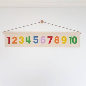 1-10 Number Banner, Wall Hanging in a Choice of Rainbow Bright or Muted ...