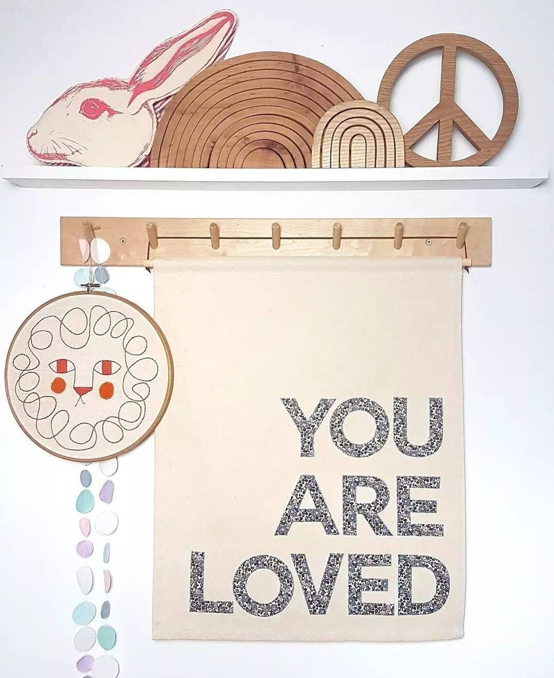 You Are Loved Banner in Your Choice of Printed Fabric - Etsy