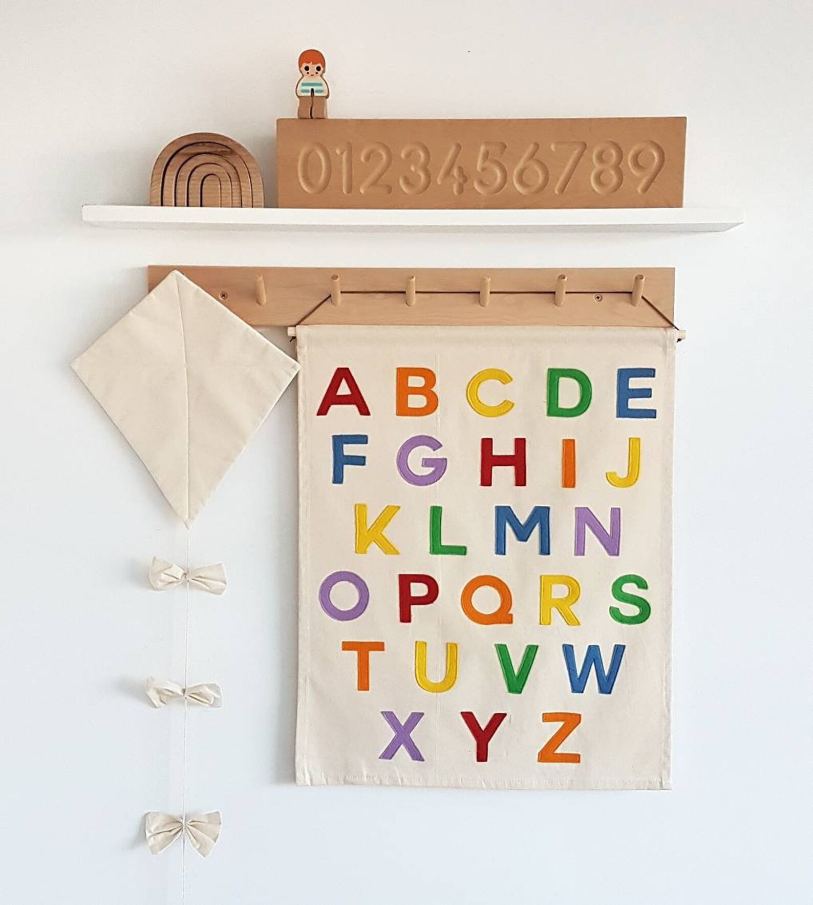 Alphabet Banner Wall Hanging in Muted Pastel Colours - Etsy
