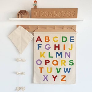Alphabet Banner Wall Hanging in Muted Pastel Colours - Etsy