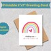 Colorful Rainbow Birthday Card Printable Digital Download Instant ...