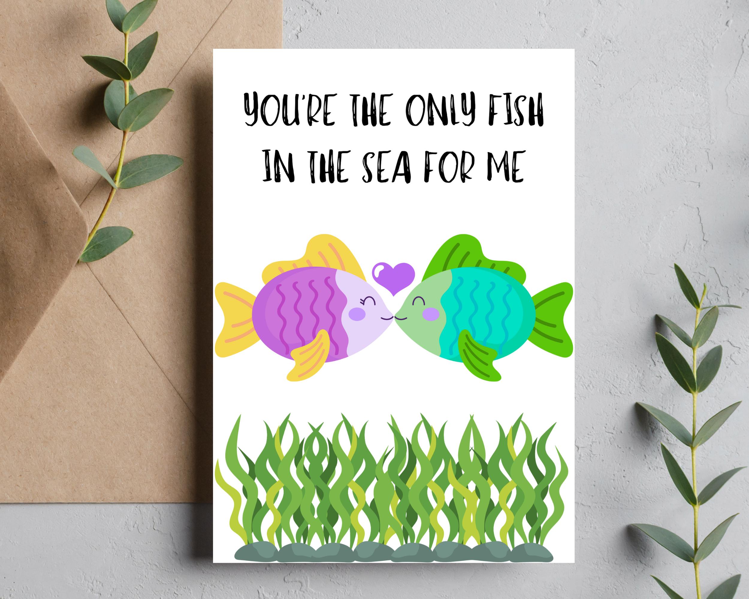 Happy Anniversary Only Fish in the Sea Blank Card Digital Download ...
