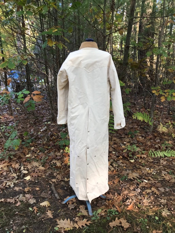 J Peterman Canvas Cream Schaefer Duster Coat Jumpsuit… - Gem