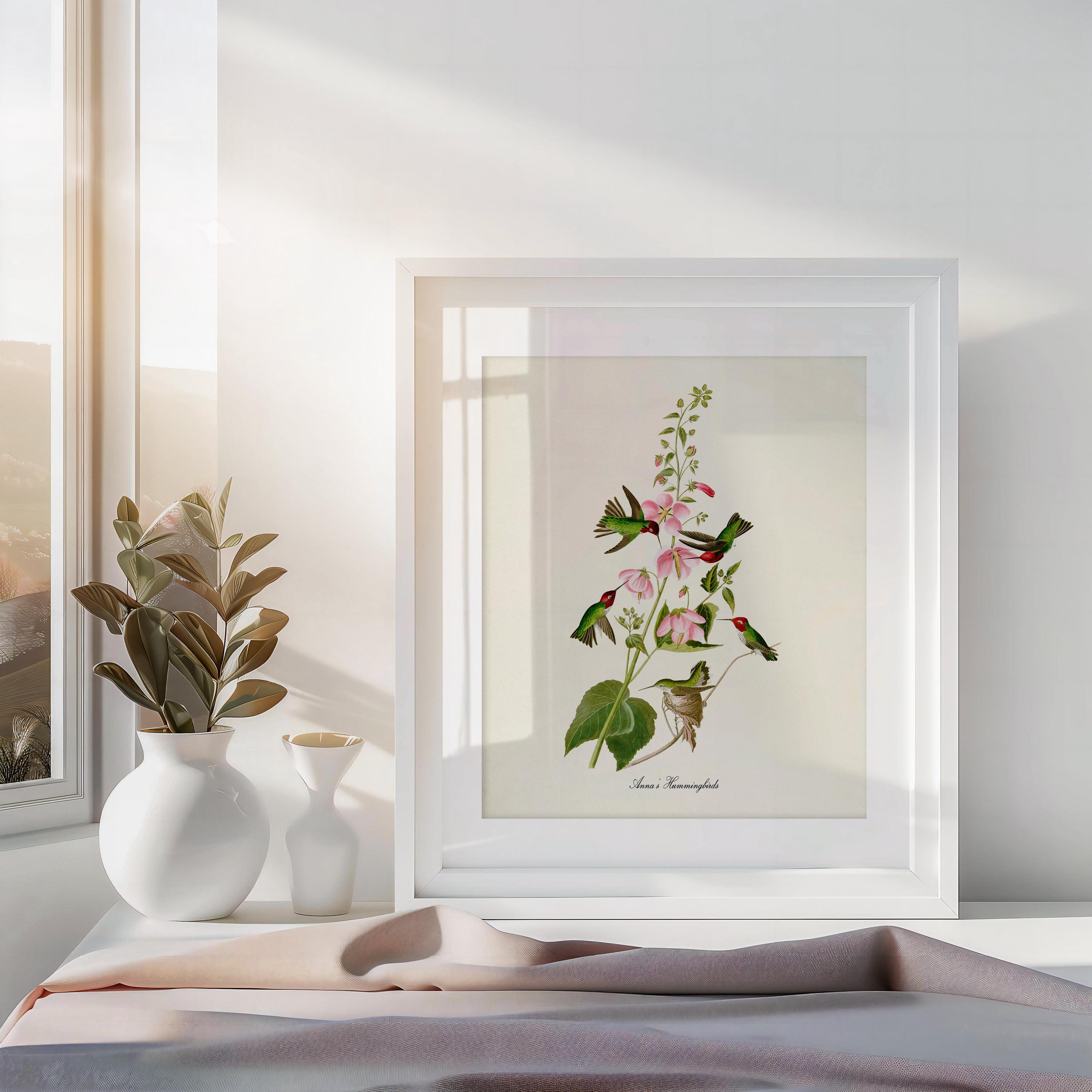 Anna's Hummingbirds Print, Bird Art Print, Bird Art, Bird Poster ...