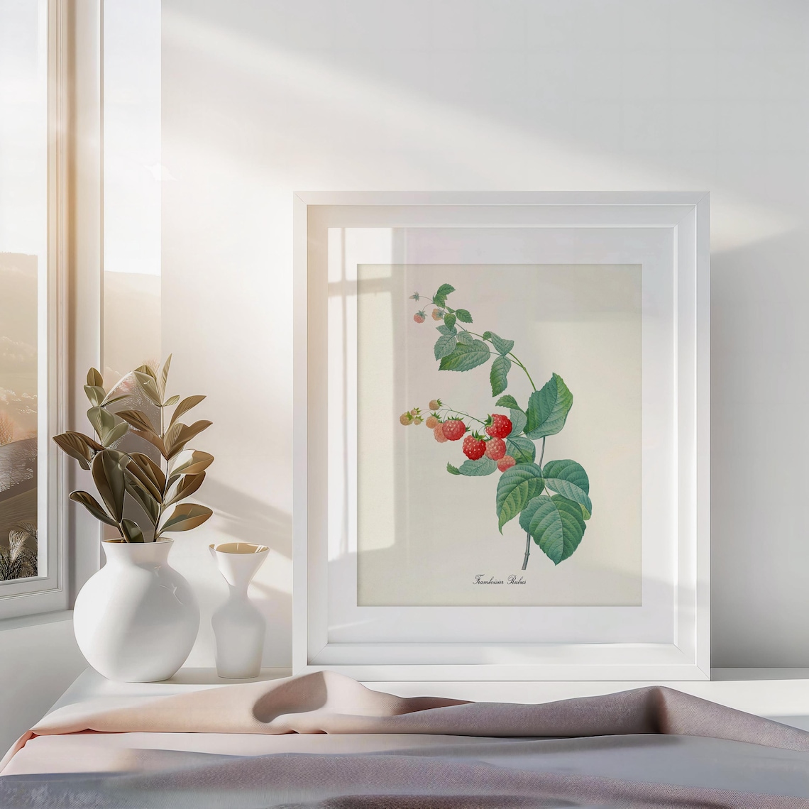 Raspberry Botanical Print, Raspberry Art Print, Fruit Art, Fruit Print ...