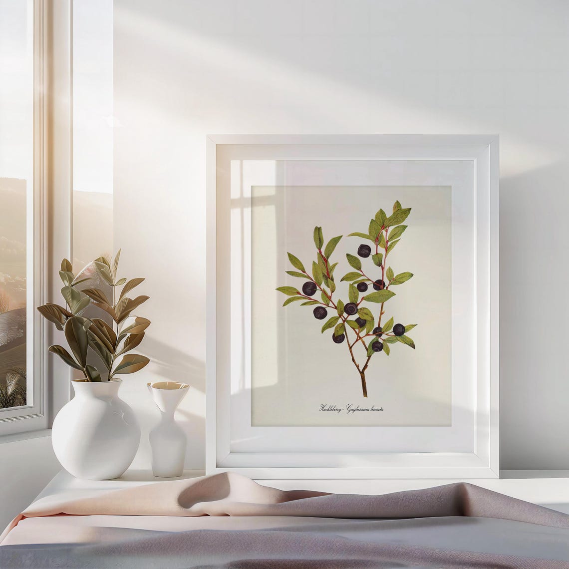 Huckleberry Botanical Print, Huckleberry Wall Art Print, Fruit Art ...