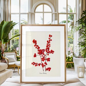 Common Winterberry Art Print, Botanical Art Print, Wall Art, Botanical ...