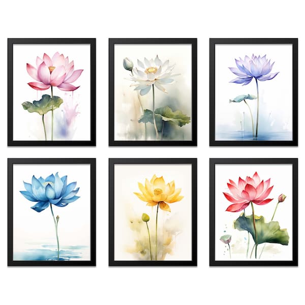 Lotus Flower Wall Art - Etsy