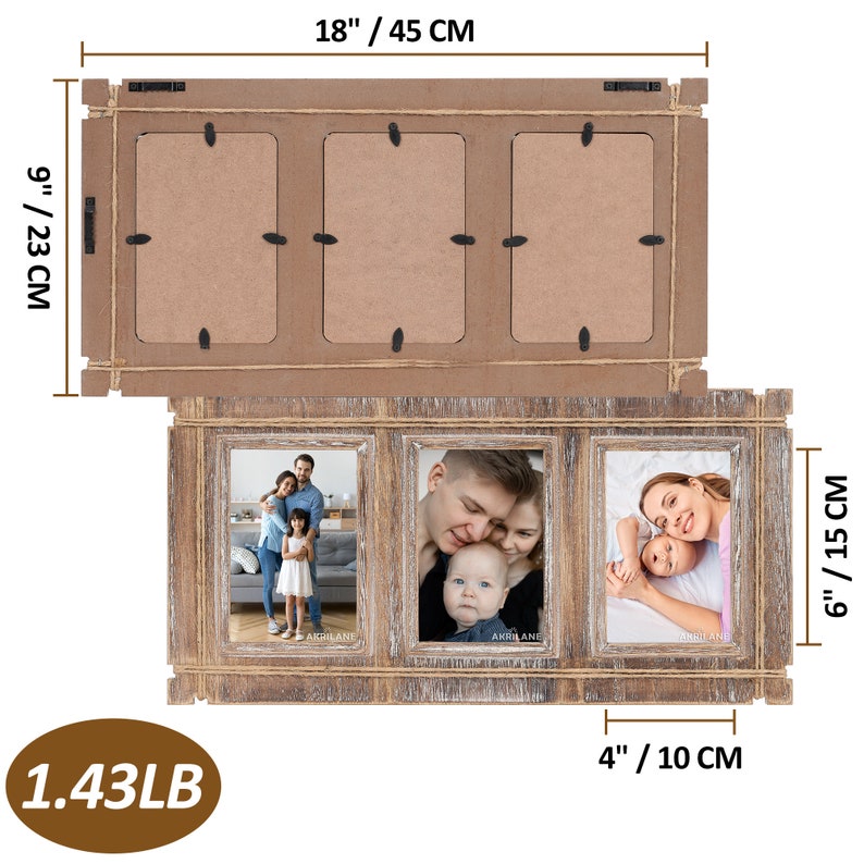 4x6 Wooden Photo Frame | Vintage Style Rustic Looking 4 by 6 Wood ...