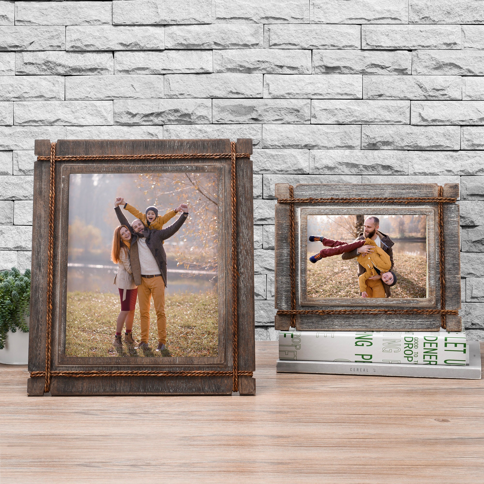 Wooden Picture Frame Vintage Style Rustic Looking Wood - Etsy