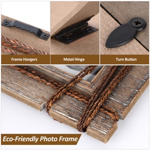 Vintage Style Rustic Looking Wood Picture Frames for Table Top or Wall ...