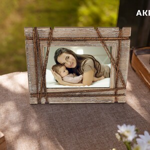 Vintage Style Rustic Looking Wood Picture Frames for Table Top or Wall ...