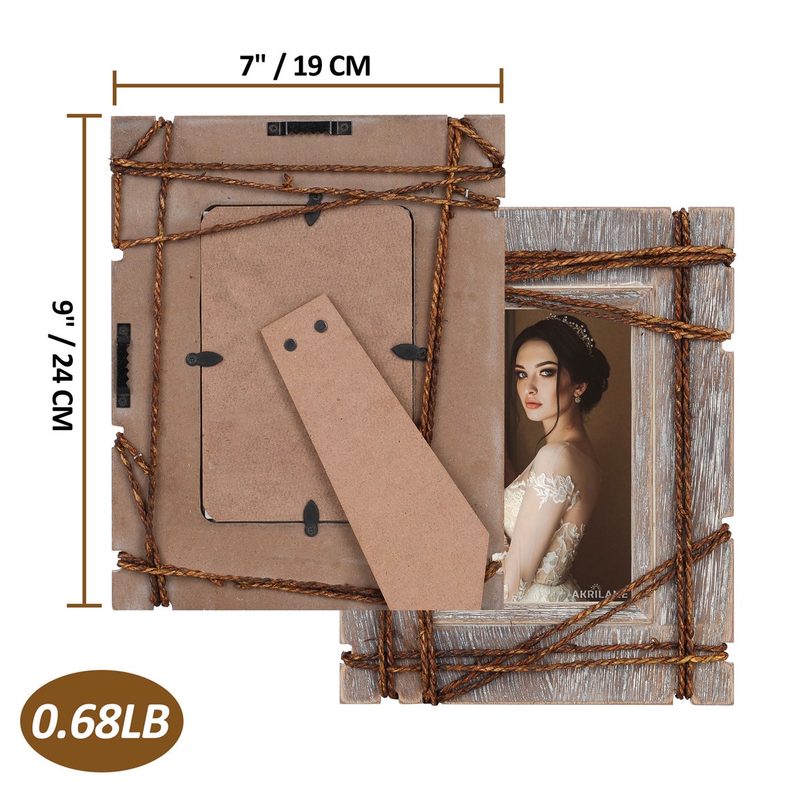 Vintage Style Rustic Looking Wood Picture Frames for Table Top - Etsy