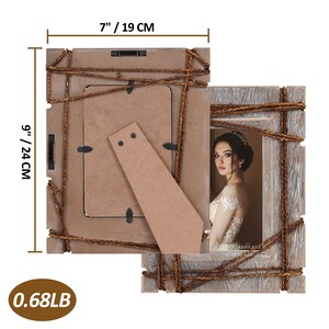 Vintage Style Rustic Looking Wood Picture Frames for Table Top or Wall ...