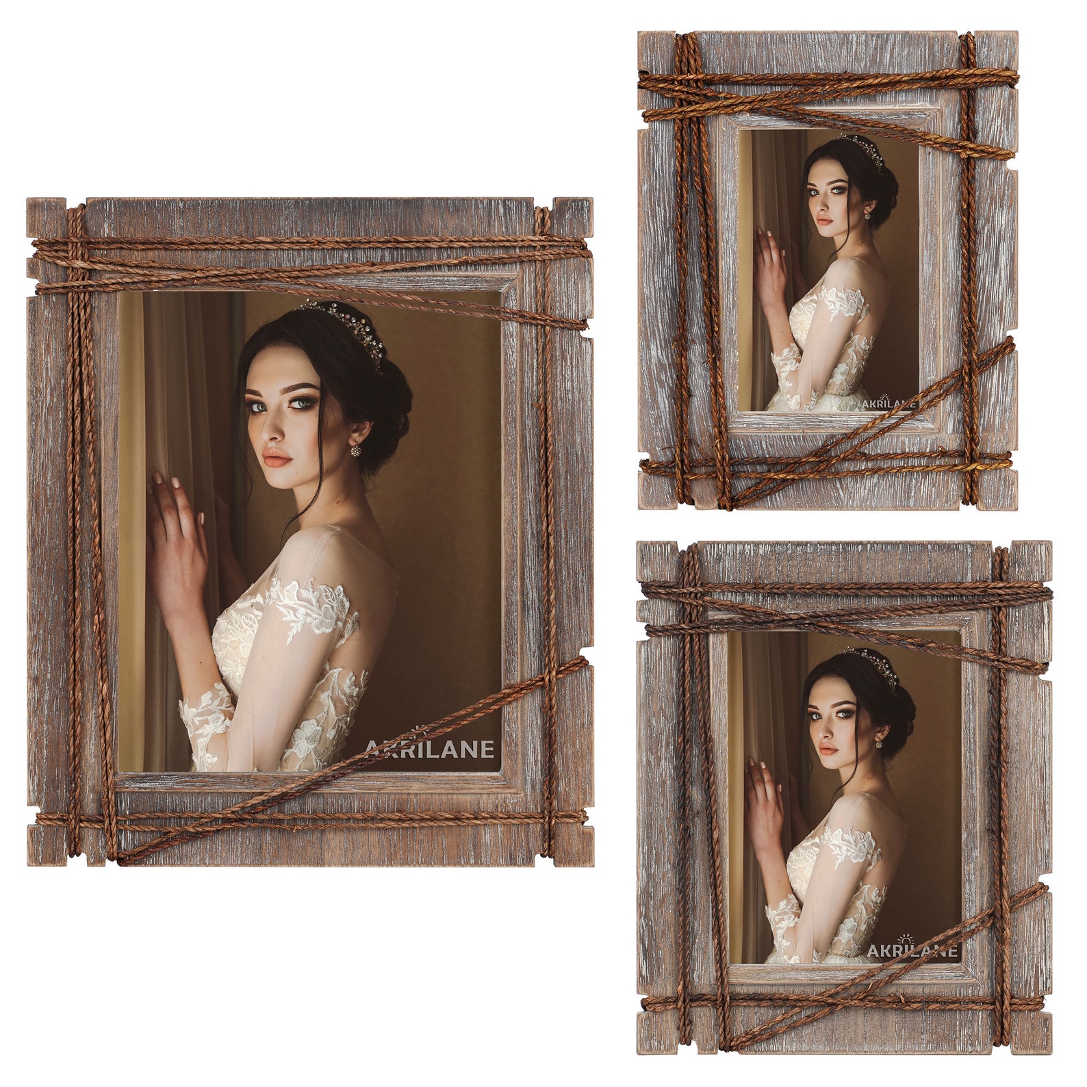 Vintage Style Rustic Looking Wood Picture Frames for Table Top - Etsy