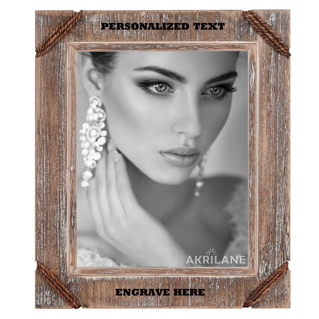 Personalized Wooden Picture Frame Custom Vintage Style Rustic Looking ...