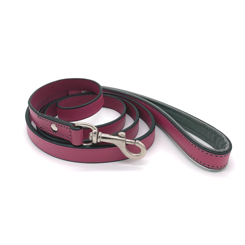 6 Ft Leather Dog Leash With Padded Handle Black Bridle Leather - Etsy
