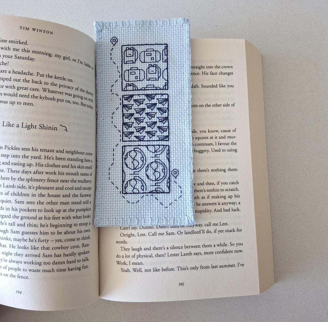 Travel Blackwork Bookmark Pattern - PDF Download - Etsy