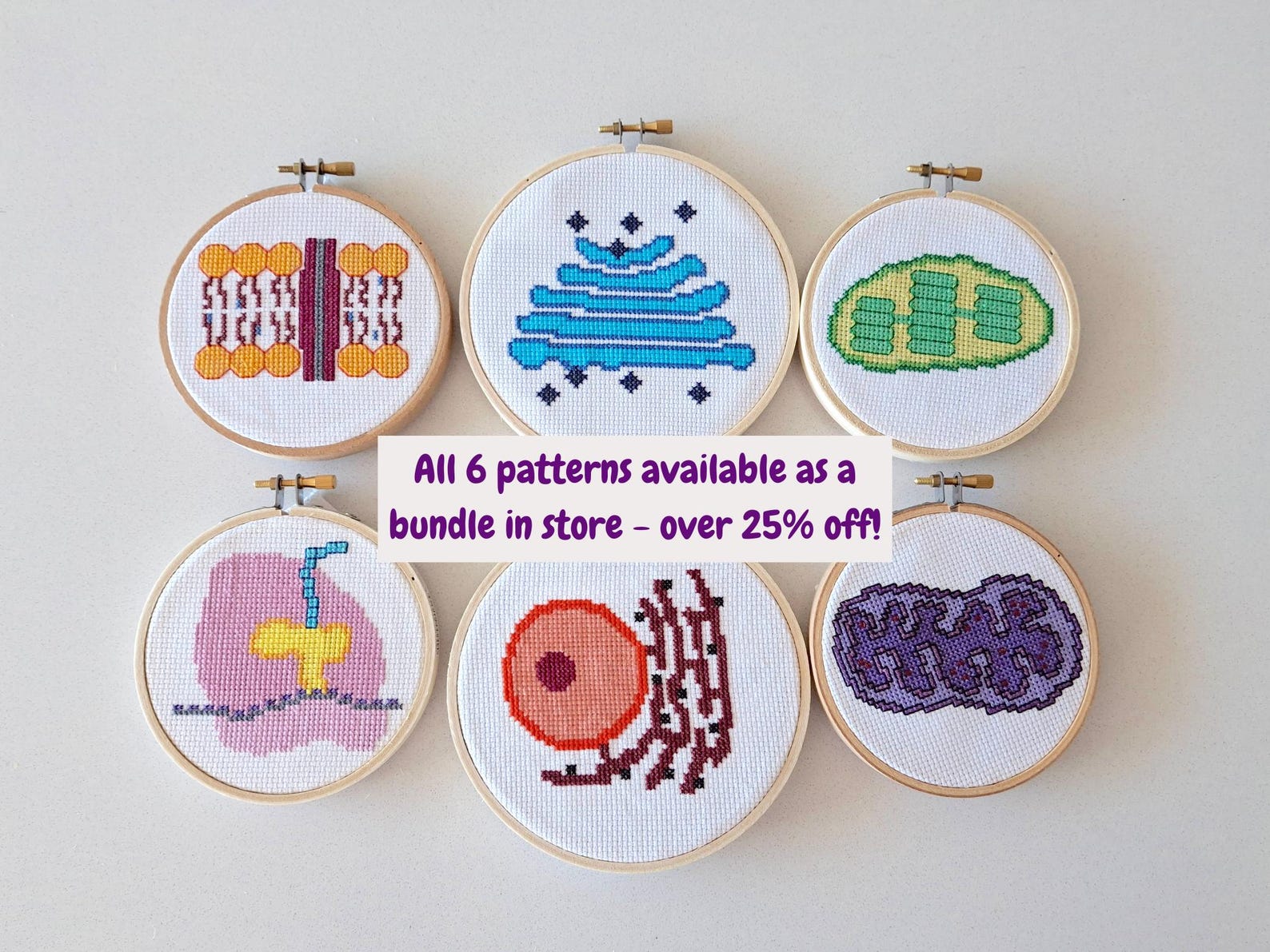 Nucleus Cross Stitch Pattern (with Endoplasmic Reticulum!) - PDF ...
