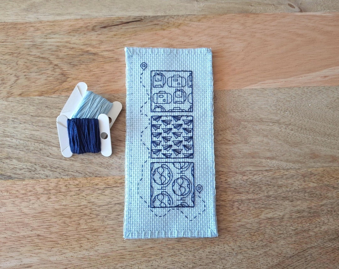 Travel Blackwork Bookmark Pattern - PDF Download - Etsy