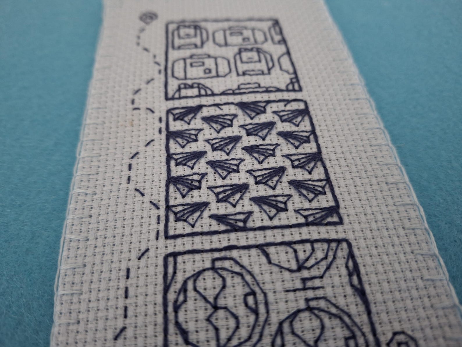 Travel Blackwork Bookmark Pattern - PDF Download - Etsy
