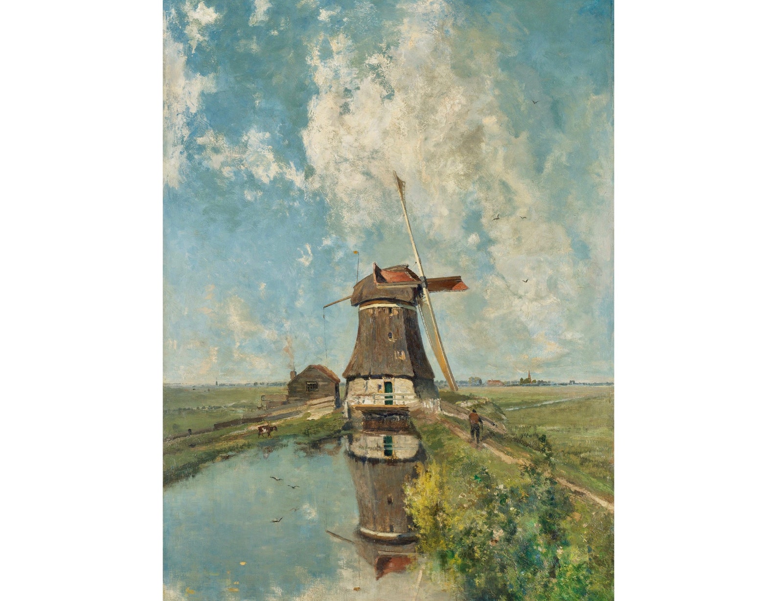 Rustic Windmill Vintage Painting Wall Art Nursery Art Wall - Etsy
