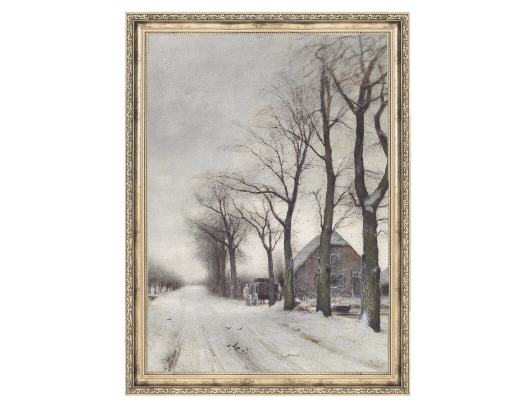 Snowy Homestead | Winter Road | Farmhouse | Winter Landscape | Holiday ...