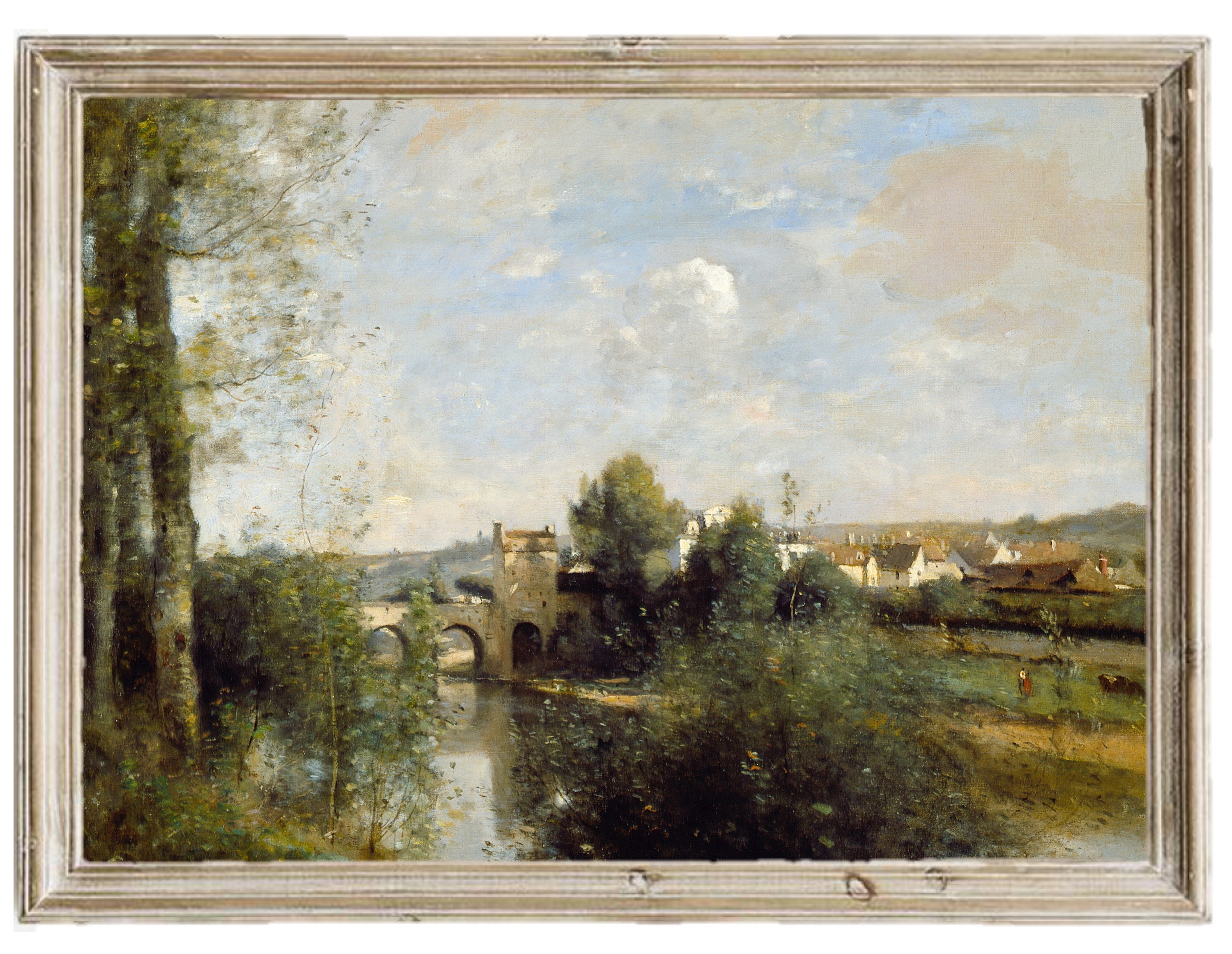 Old Town Vintage Painting Antique Wall Art Vintage Art | Etsy